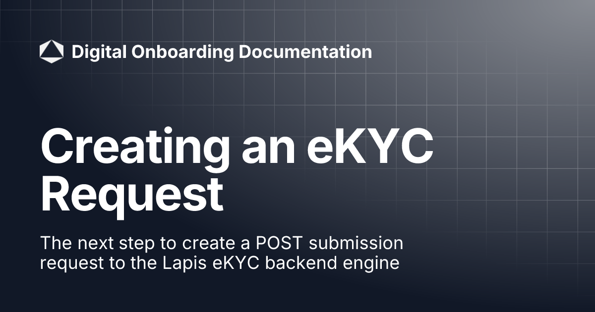 Creating an eKYC Request | Digital Onboarding Documentation